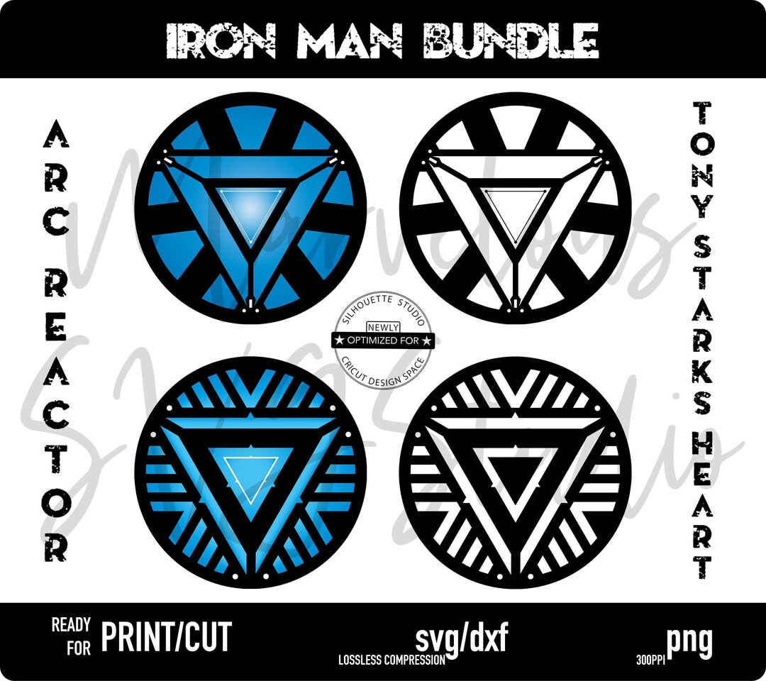 ARC REACTOR BUNDLE Iron Man Tony Stark Heart Logo Marvel Avengers ...