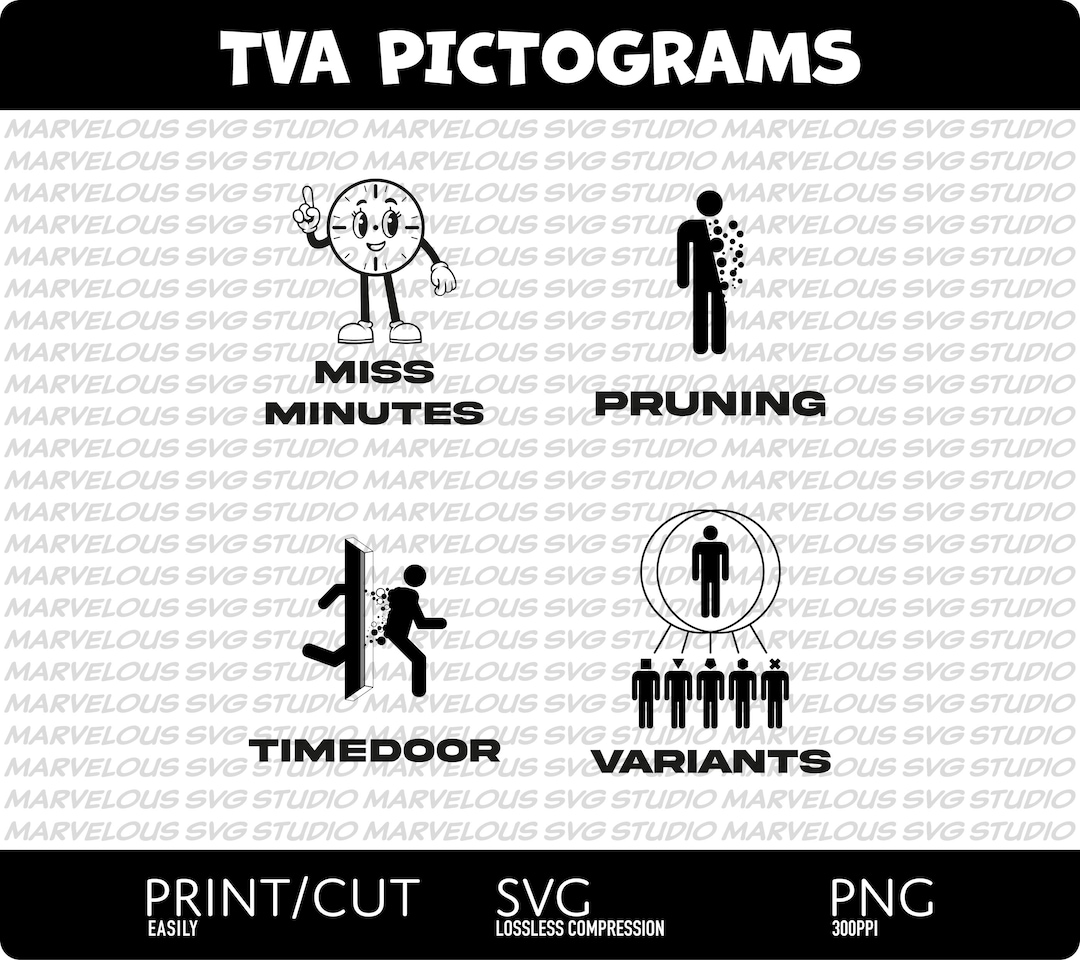 TVA PICTOGRAMS BUNDLE | Miss Minutes | Pruning | Time Door | Variants ...