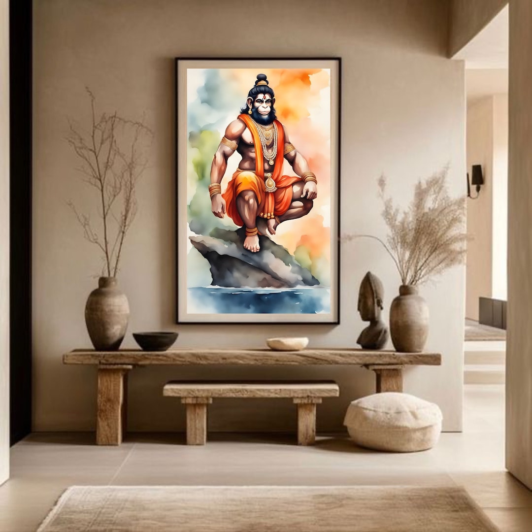 Lord Hanuman Wall Art Print png Jpeg Resizable Ppt - Etsy