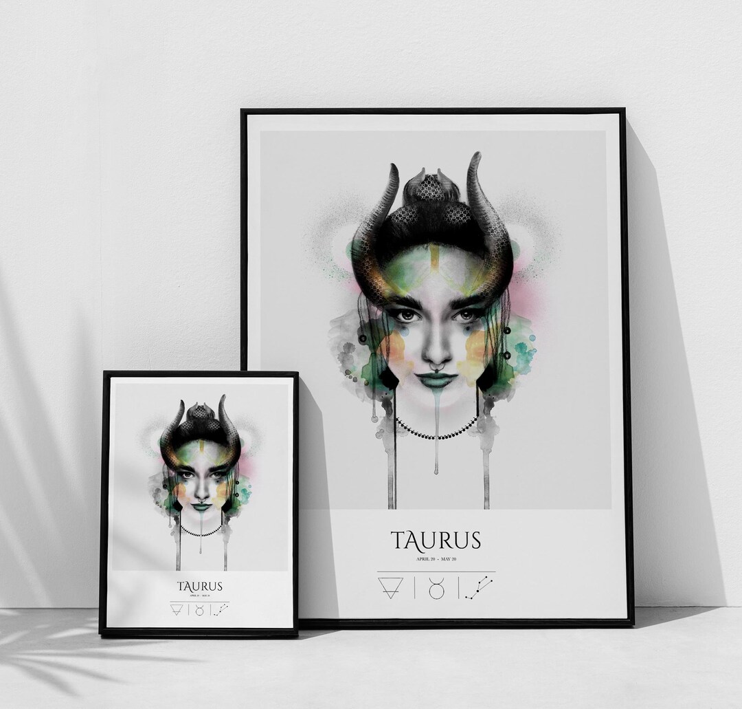 Taurus Printable Art, Star Sign Artwork, Zodiac Download Wall Art ...