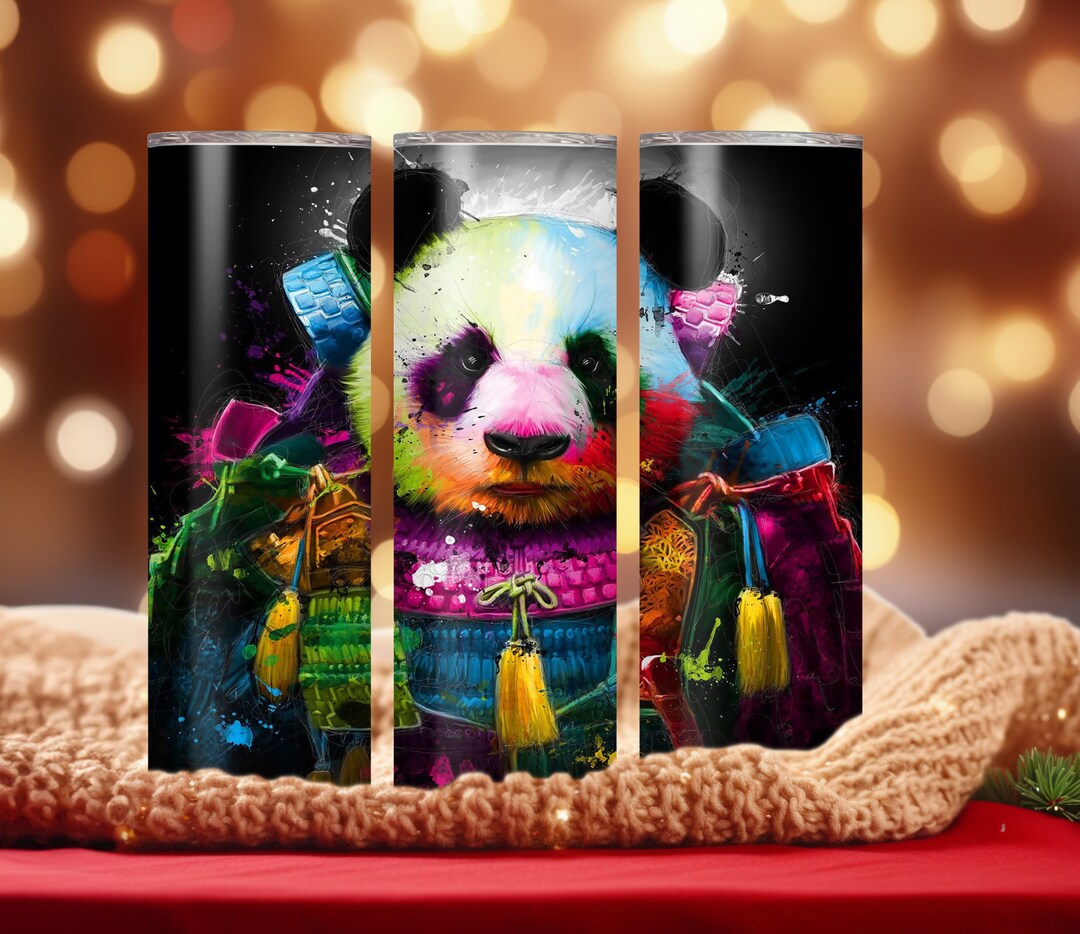 Colorful Panda 20oz Skinny Tumbler - Etsy