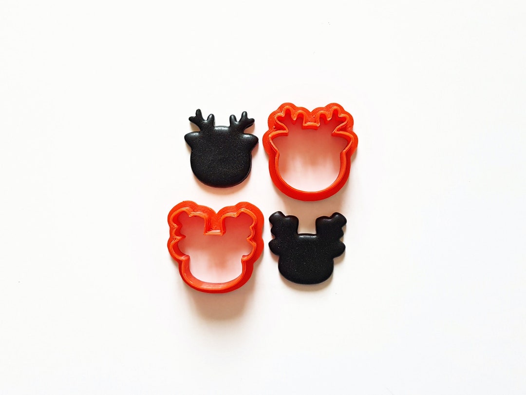 3D Printed Reindeer Clay Cutters: Christmas Earring Set - Etsy