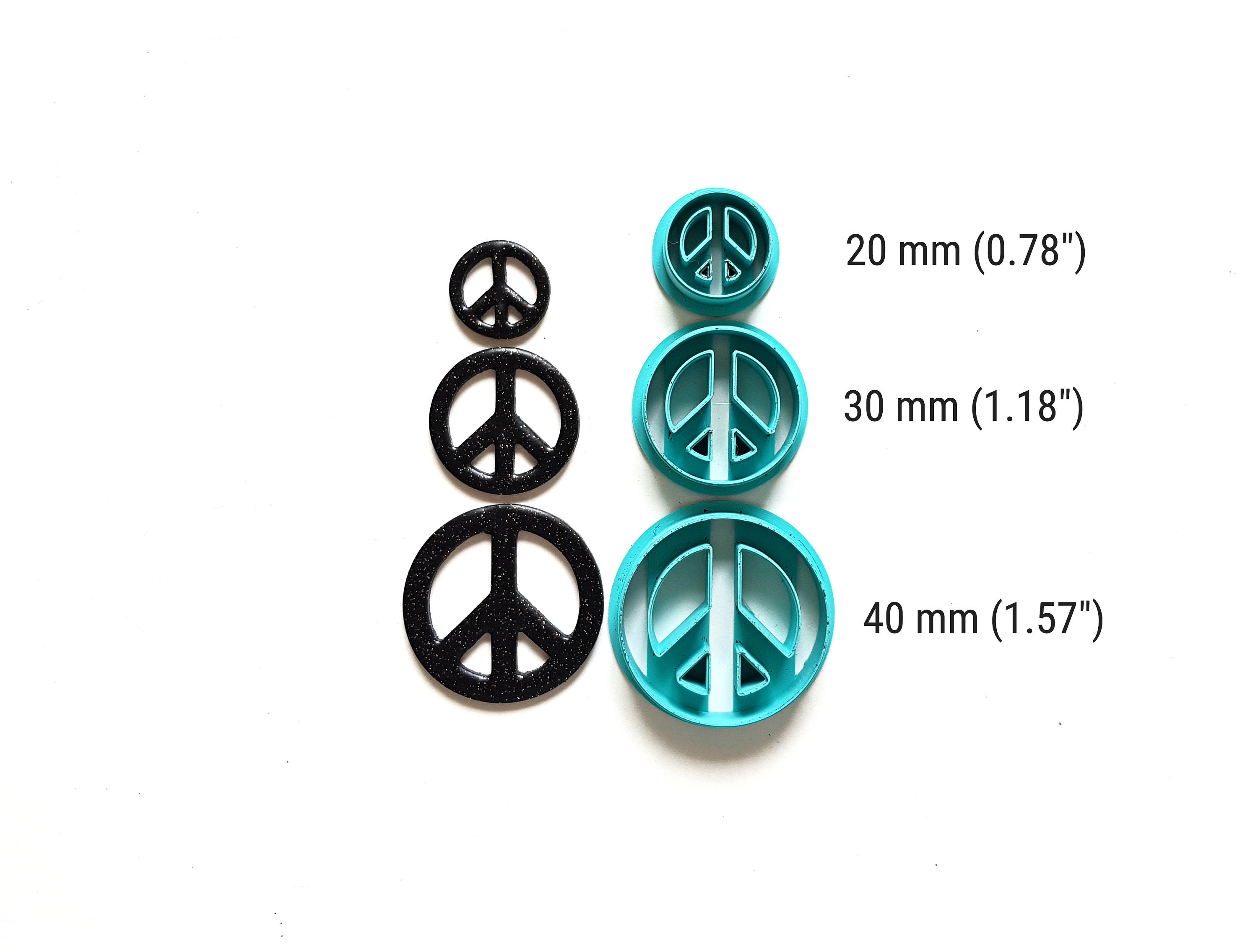 Peace Sign Polymer Clay Cutters, 3d Printed Peace Symbol Clay Cutters ...