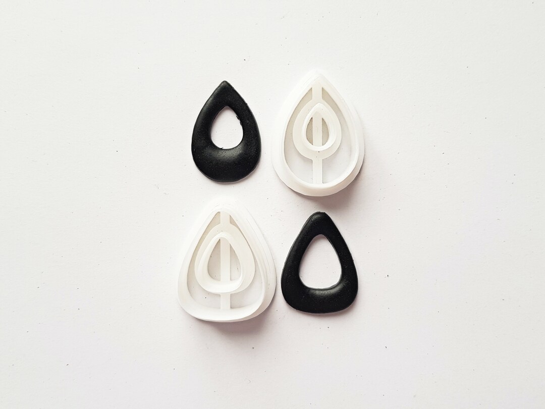 Teardrop Donut Polymer Clay Cutters, 3d Printed Droplet Clay Earrings ...