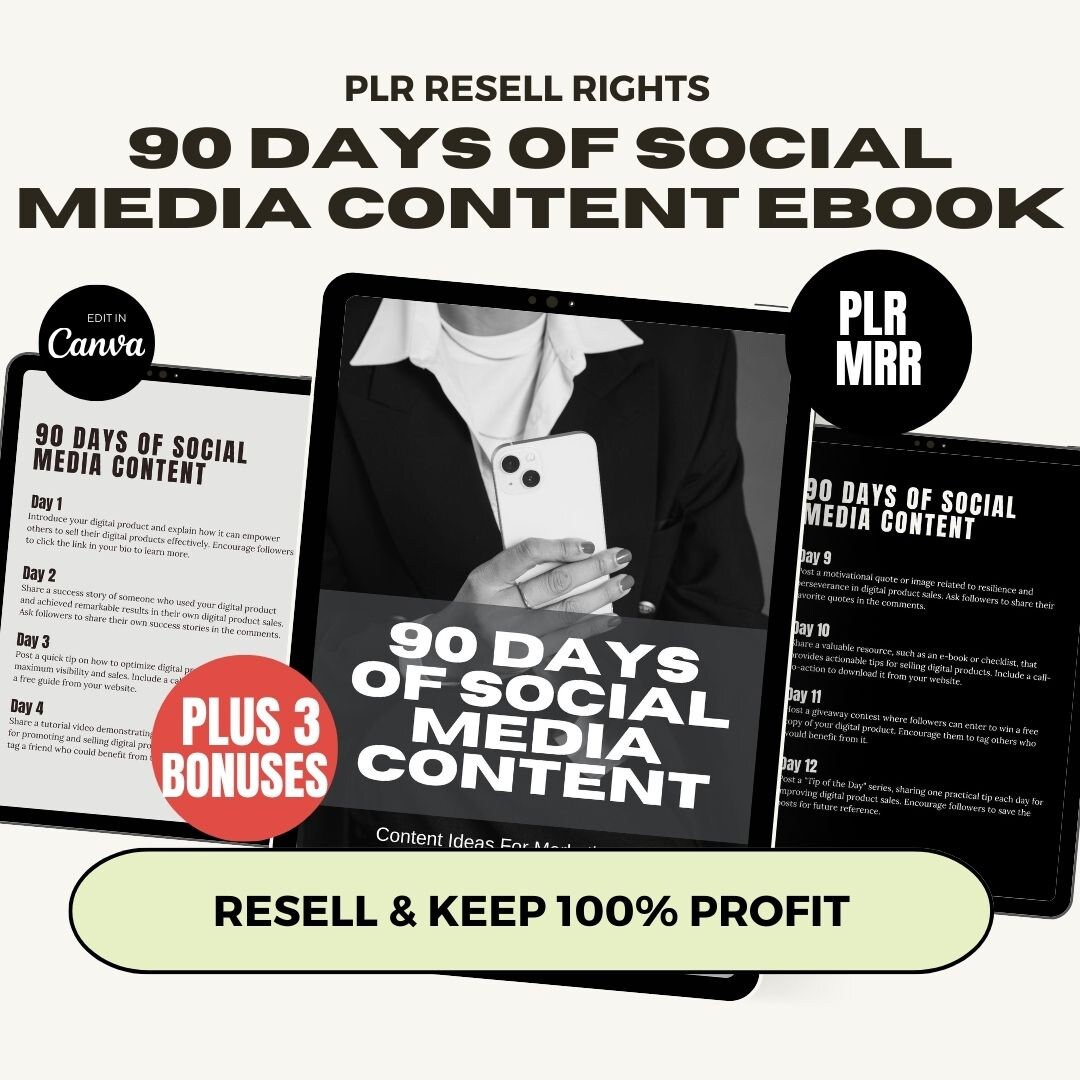 Social Media Content Calendar Ideas PLR MRR Resell Rights, Content ...