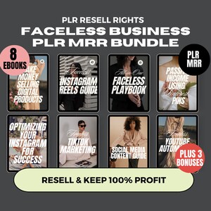 MRR PLR Faceless Ebook Bundle Faceless Digital Marketing Bundle Private ...