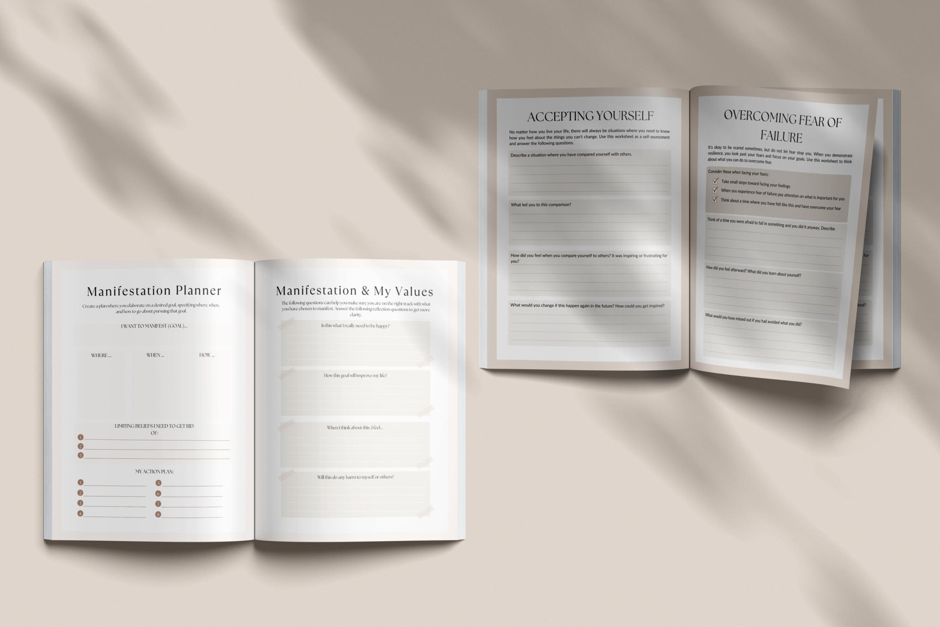 Personal Development Workbook Business Planner Self Help Worksheets ...