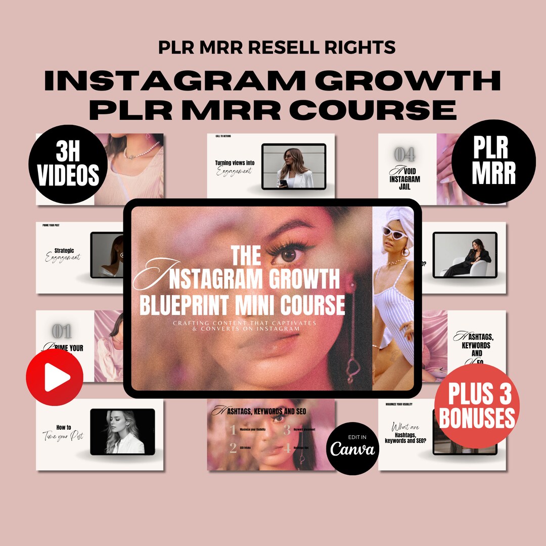 MRR PLR Instagram Growth Mini Course, Instagram Marketing Course Master ...