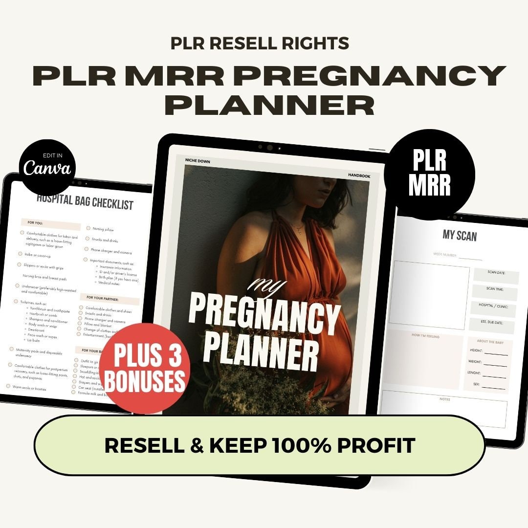 Pregnancy Planner by Trimester Printable PLR MRR Resell Rights, PLR ...