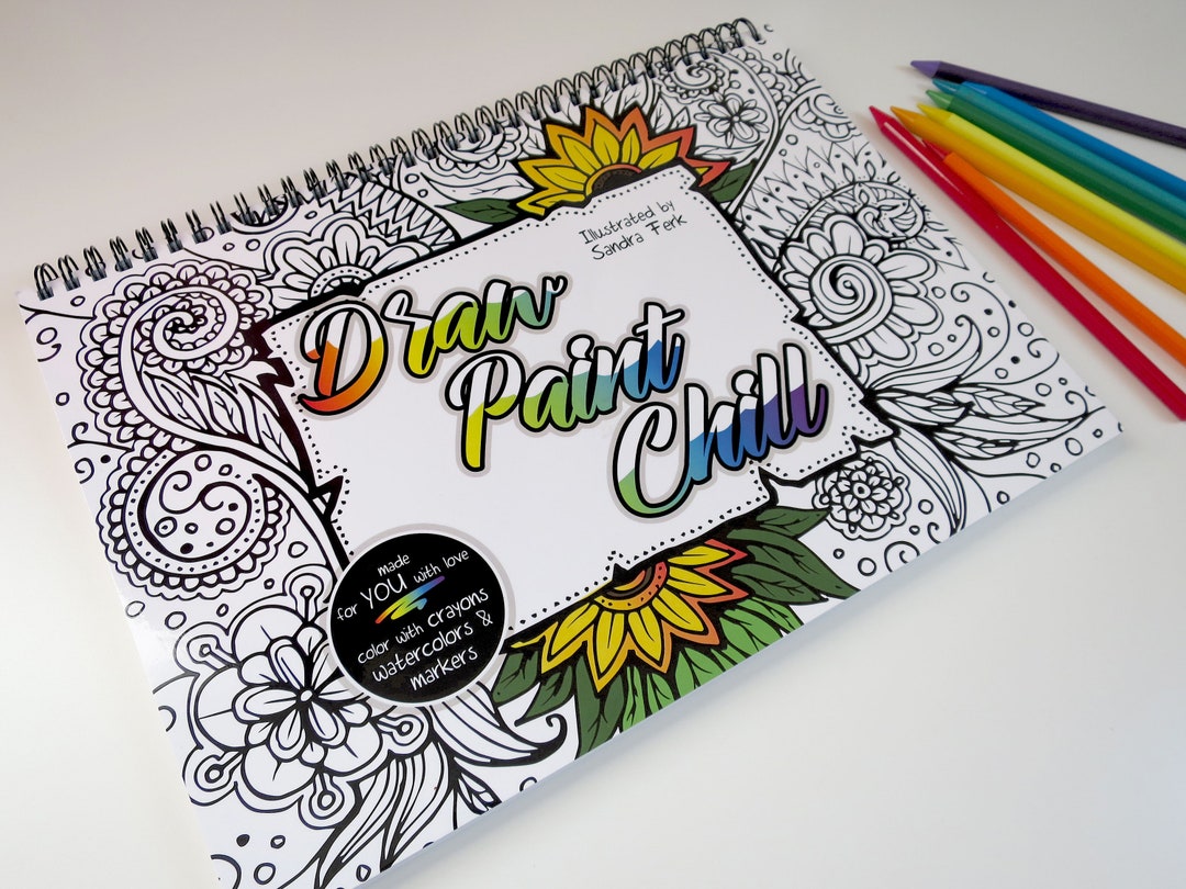 Coloring Book With Extra Thick Paper for Watercolor, Guache, Colored ...