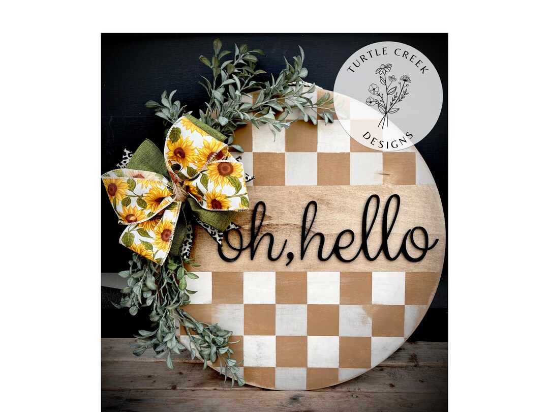 Rustic Door Sign Sunflower Farmhouse Door Hanger - Etsy