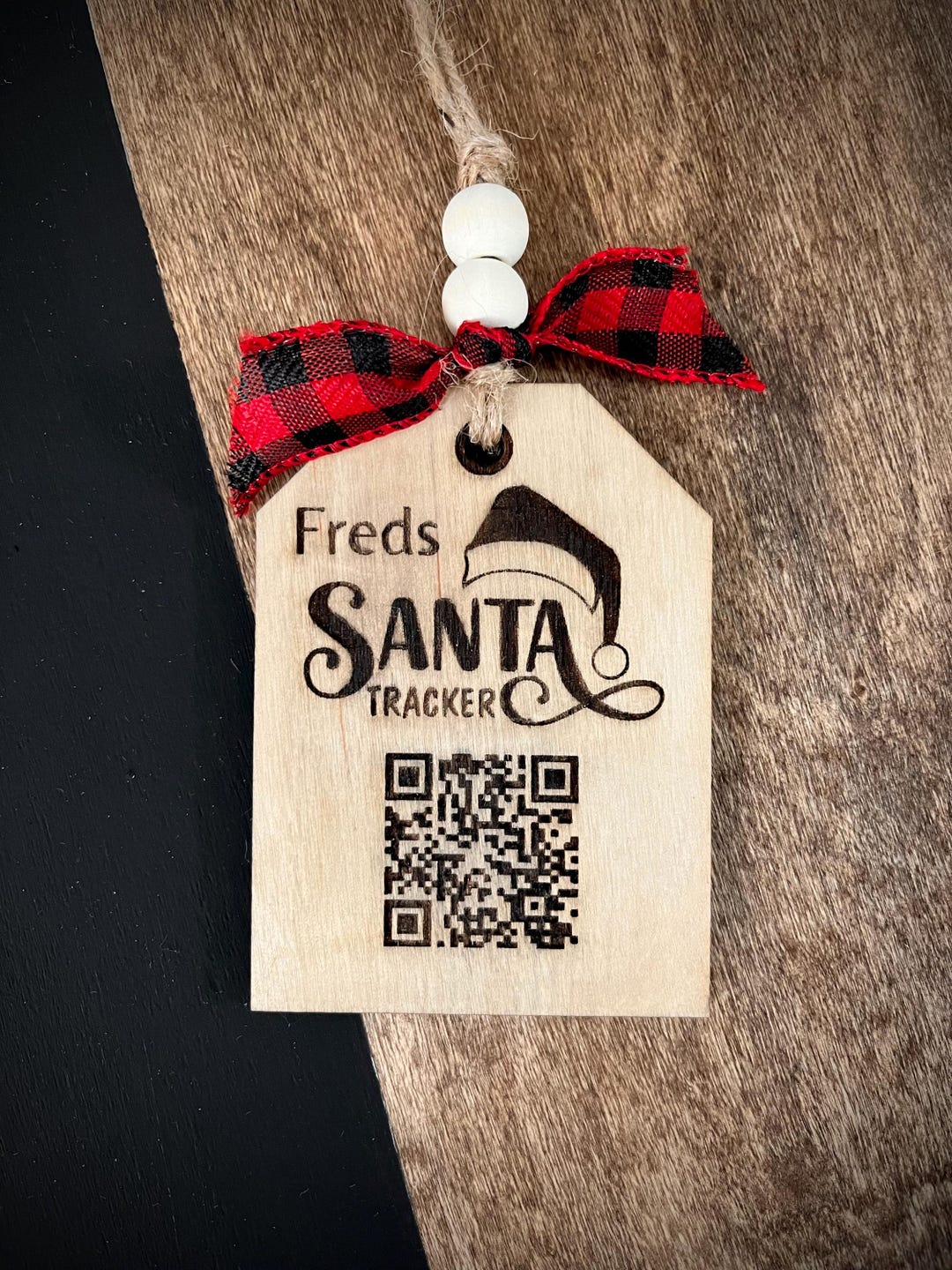Santa Tracker Custom Name Tag Christmas Ornament - Etsy