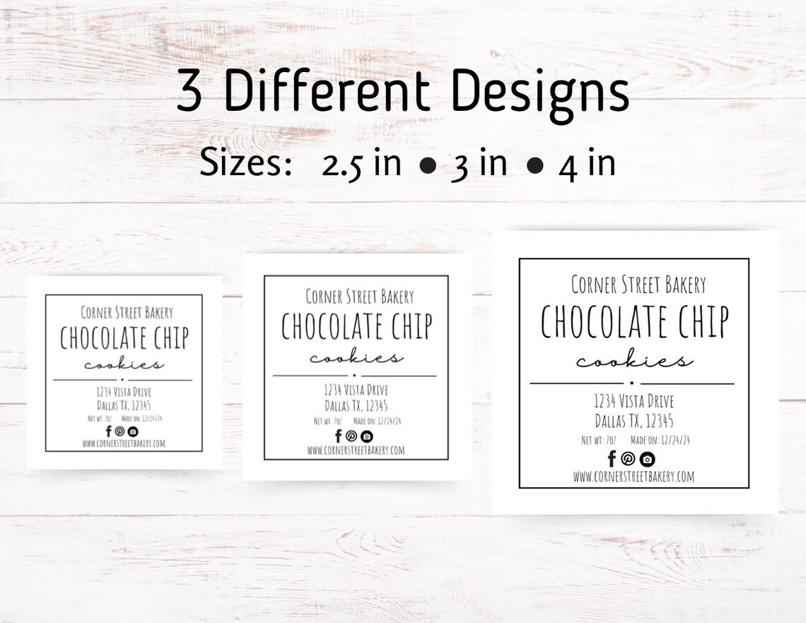 Editable Food Labels Custom Food Labels Farmers Market Small Business ...