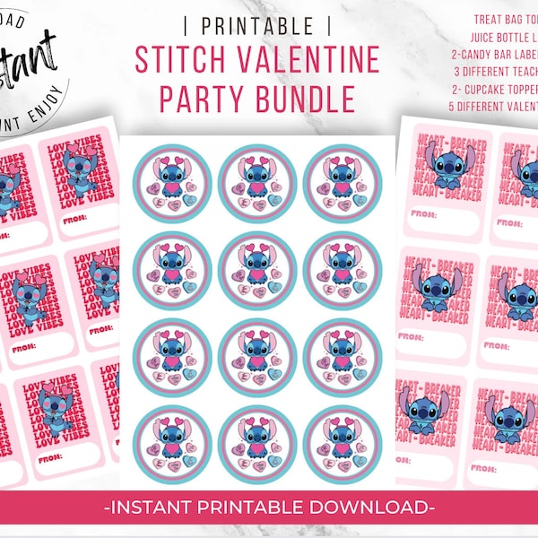 Stitch Valentine Card - Etsy