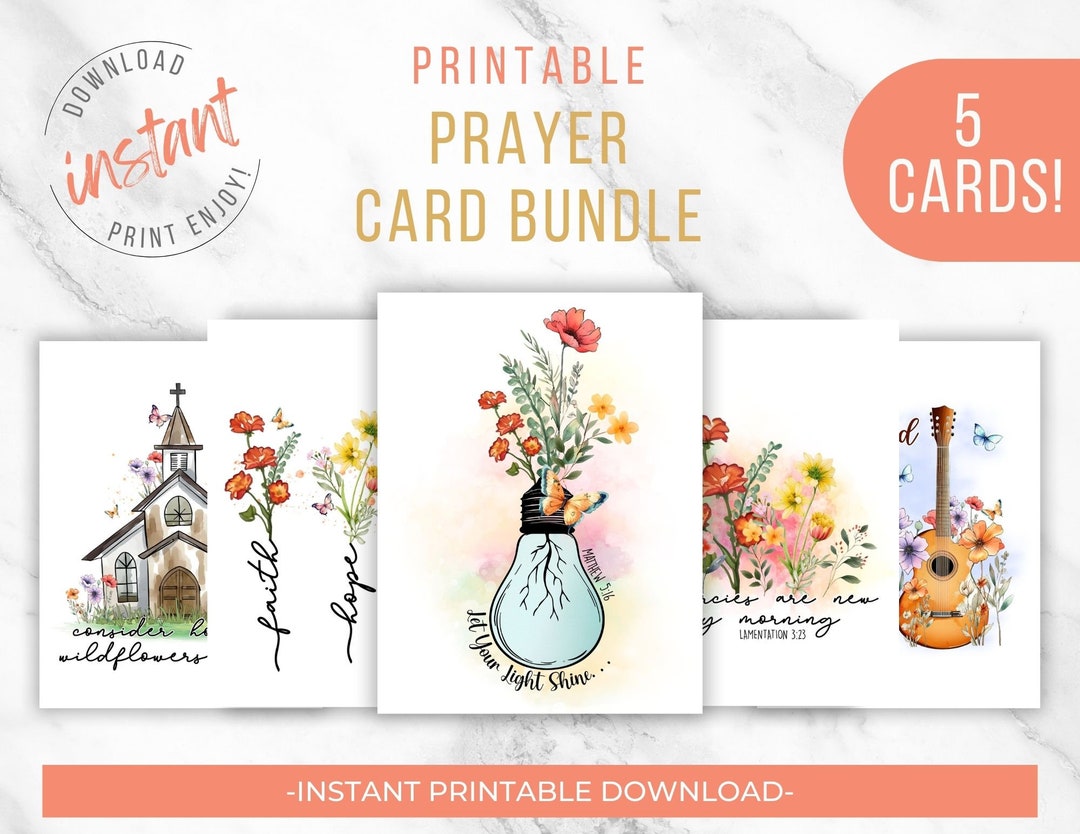 Prayer Card Bundle Inspiration Greeting Cards Wellness Cards - Etsy