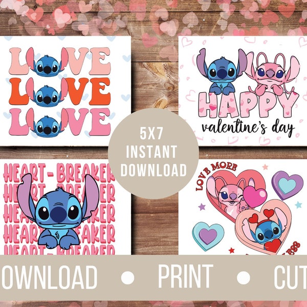 Stitch Valentine Svg - Etsy