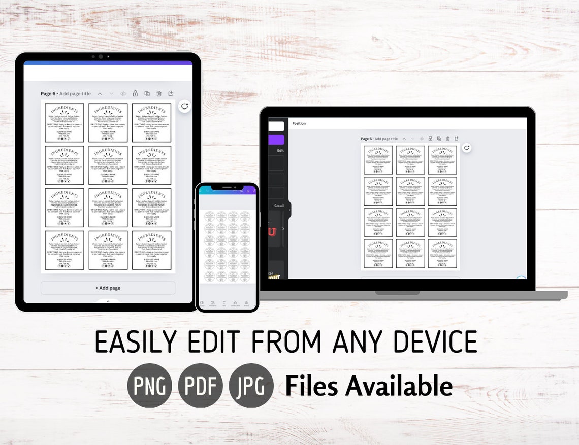 Editable Food Labels Custom Food Labels Farmers Market Small Business ...