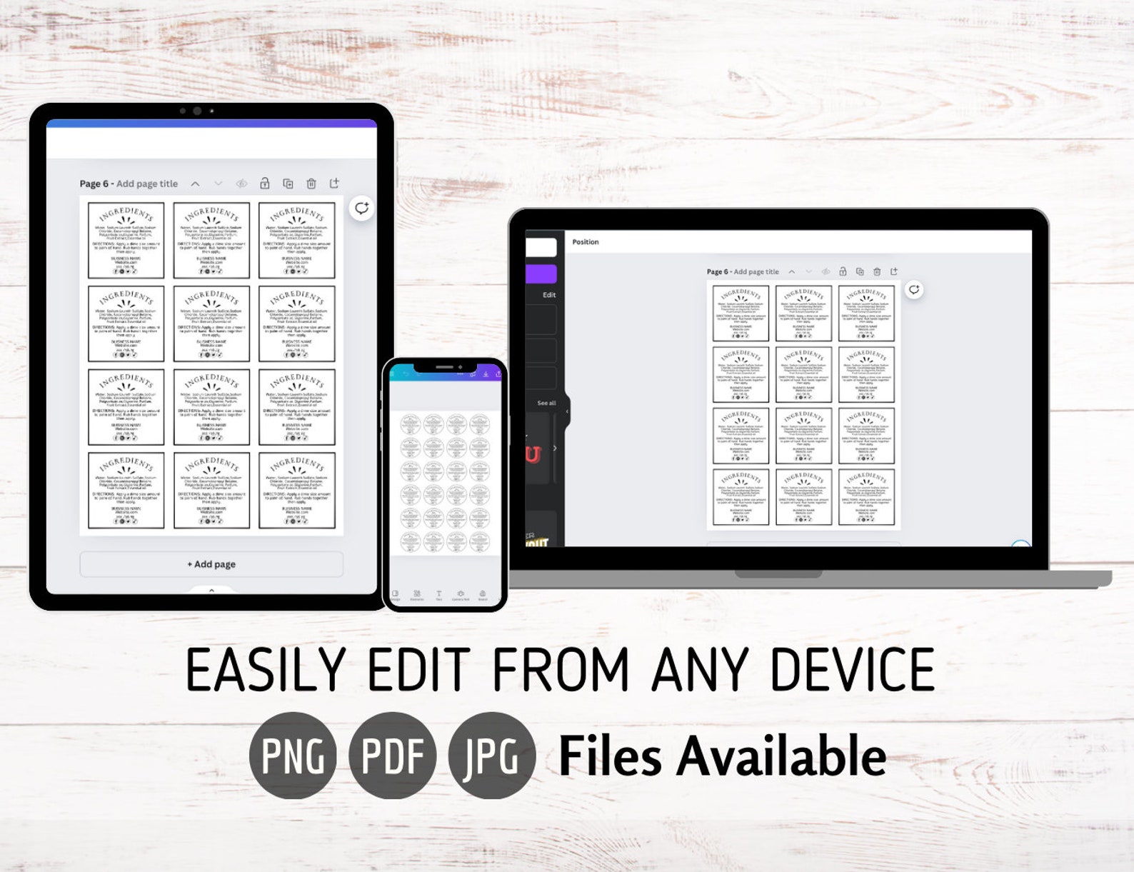 Editable Food Labels Custom Food Labels Farmers Market Small Business ...