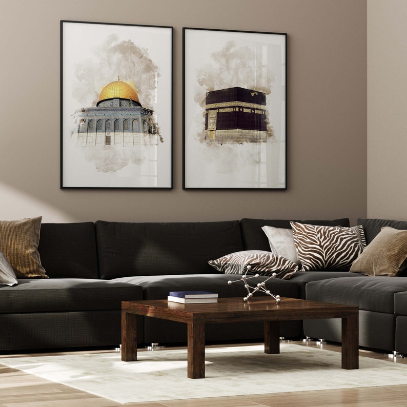 3x Islamic Poster Set! Islamic Calligraphy, Kaaba, Nabawi, Aqsa ...