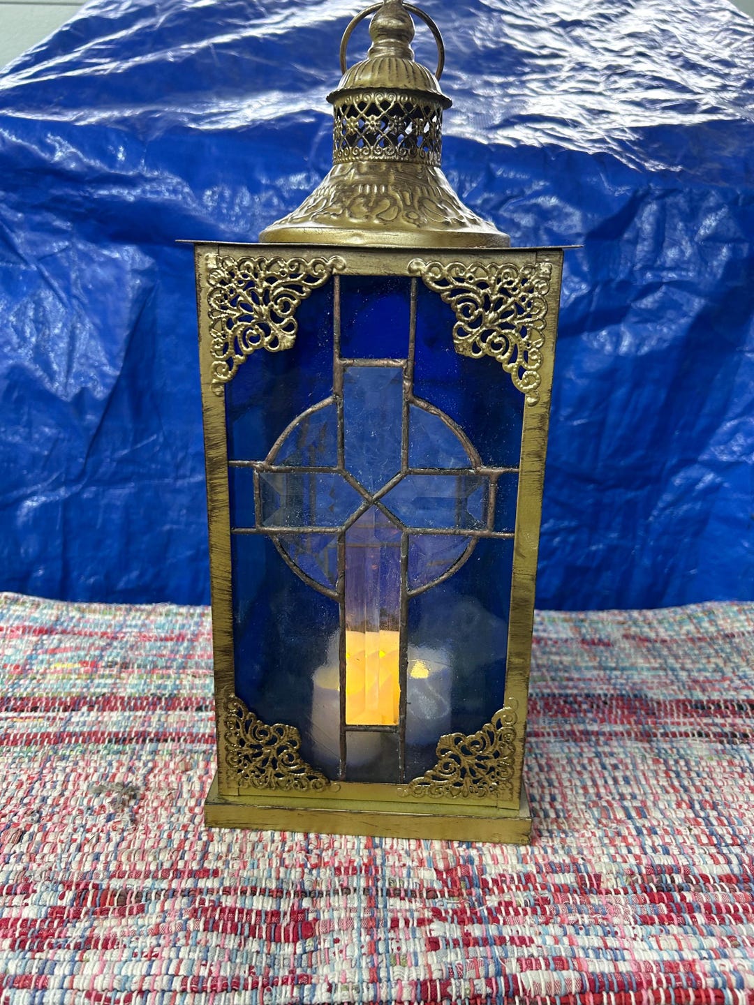 Stained Glass Lantern celtic Cross - Etsy