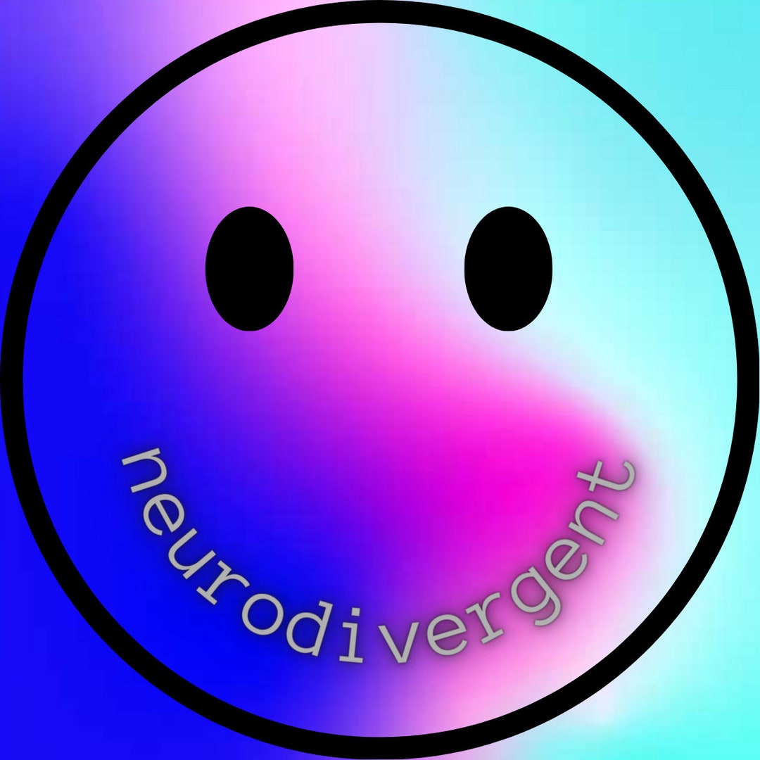 Neurodivergent Smiley Face Sticker - Etsy