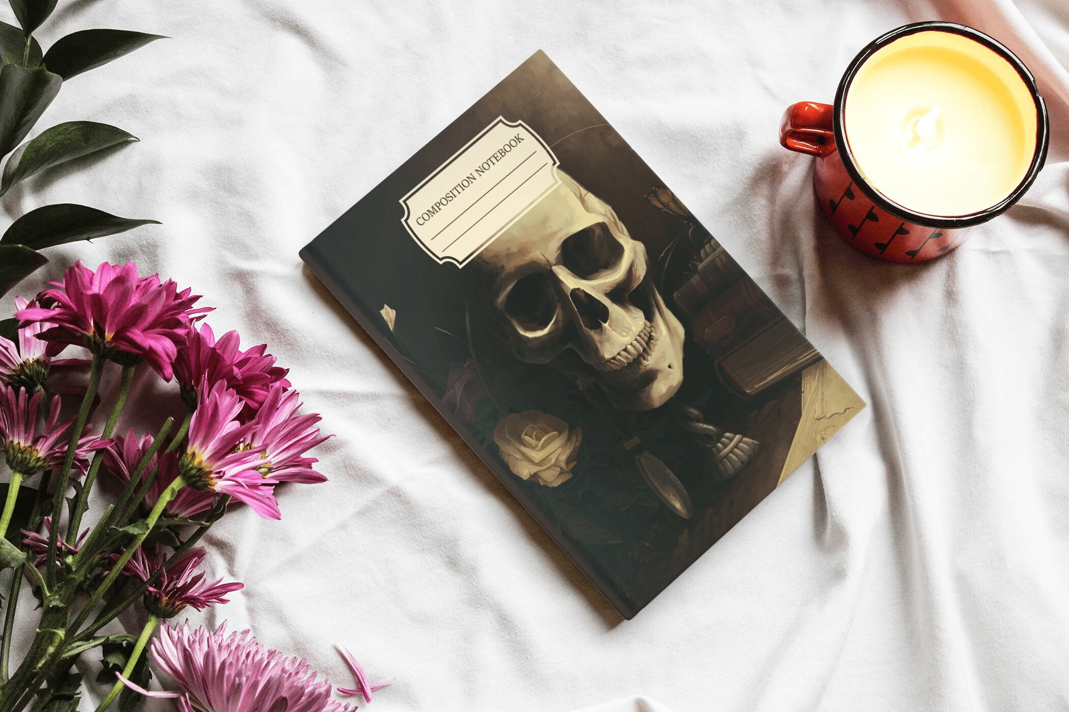 Dark Academia Notebook Memento Mori Skull Victorian Composition ...