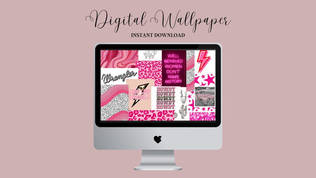 Pink Cowgirl Desktop Wallpaper | Instant Download - Etsy