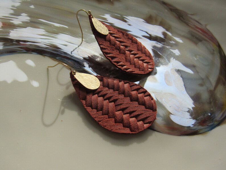 Beautiful Rust Leather Earrings - Etsy