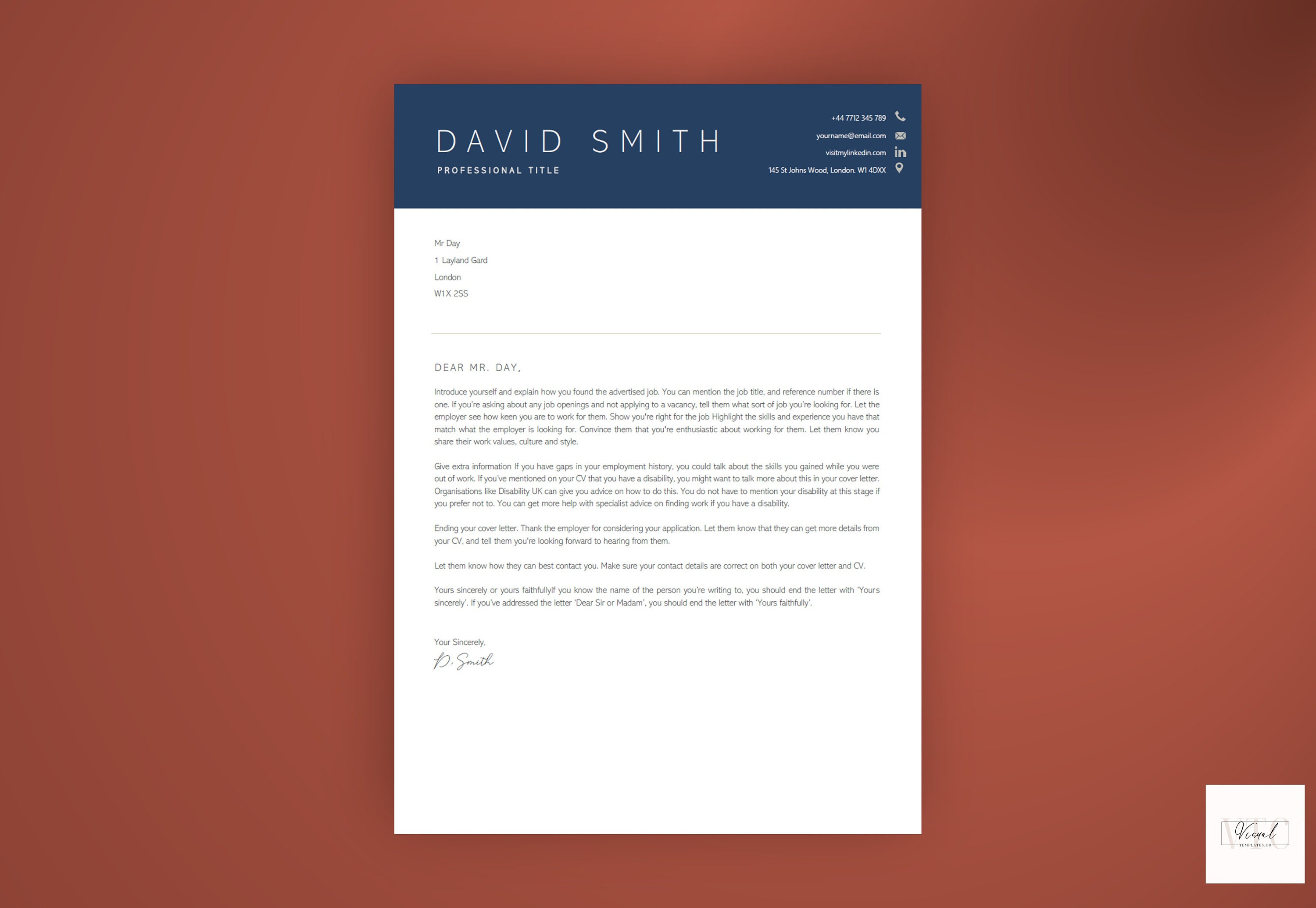 CV Resume Template, Single Page, 2 Pages and Cover Letter ATS Friendly ...