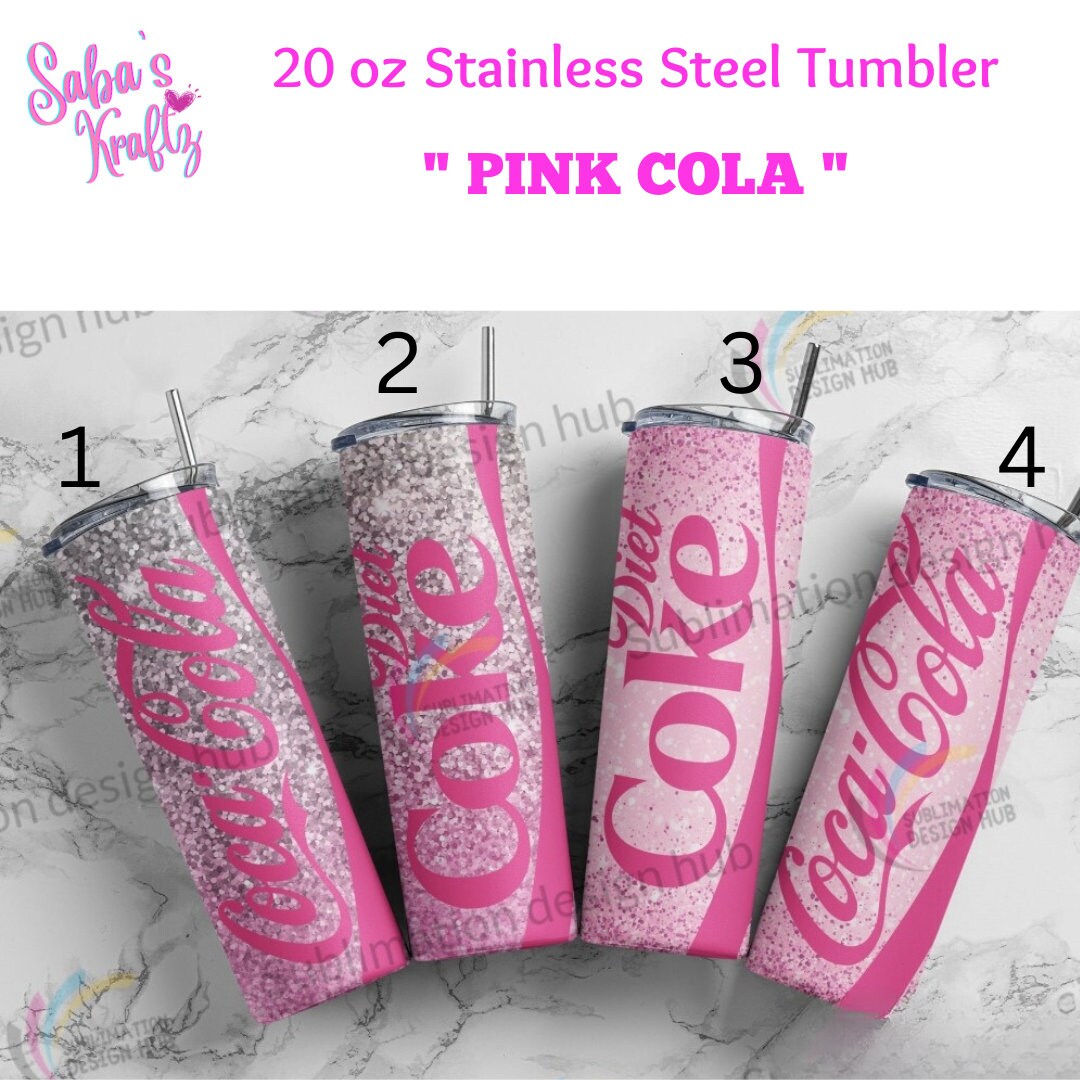 Pink Cola Tumbler Hot and Cold Glass Can coffee Cup - Etsy