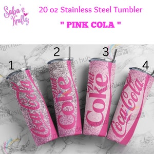 Pink Cola Tumbler Hot and Cold Glass Can coffee Cup - Etsy