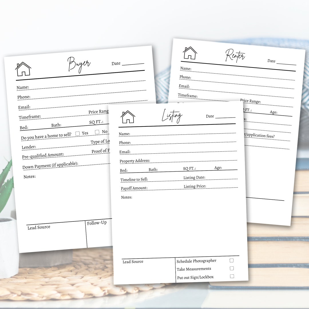 Lead Intake Sheet Bundle Real Estate Canva Template Instant Download ...