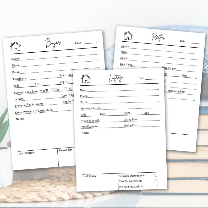 Lead Intake Sheet Bundle Real Estate Canva Template Instant Download ...