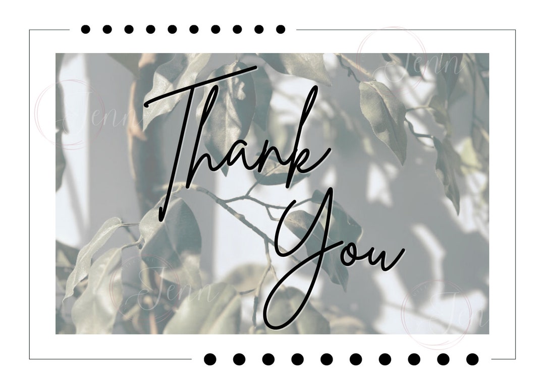 Downloadable Thank You Card - Plant - Etsy