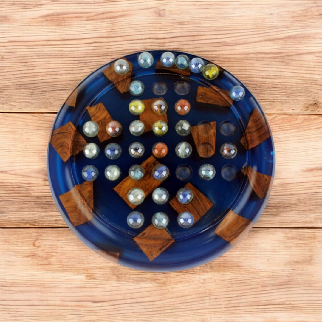 24 Cm Diameter Resin SOLITAIRE BOARD GAME With Panamerican Glass ...