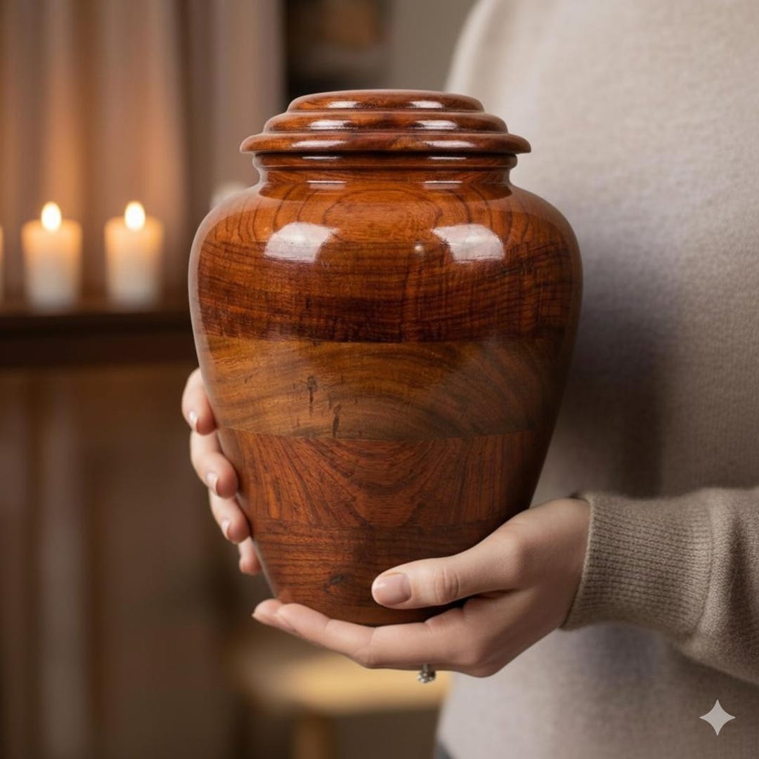 Personalized Cremation Urn Box for Human Ashes, Large Urn Box, Wooden ...