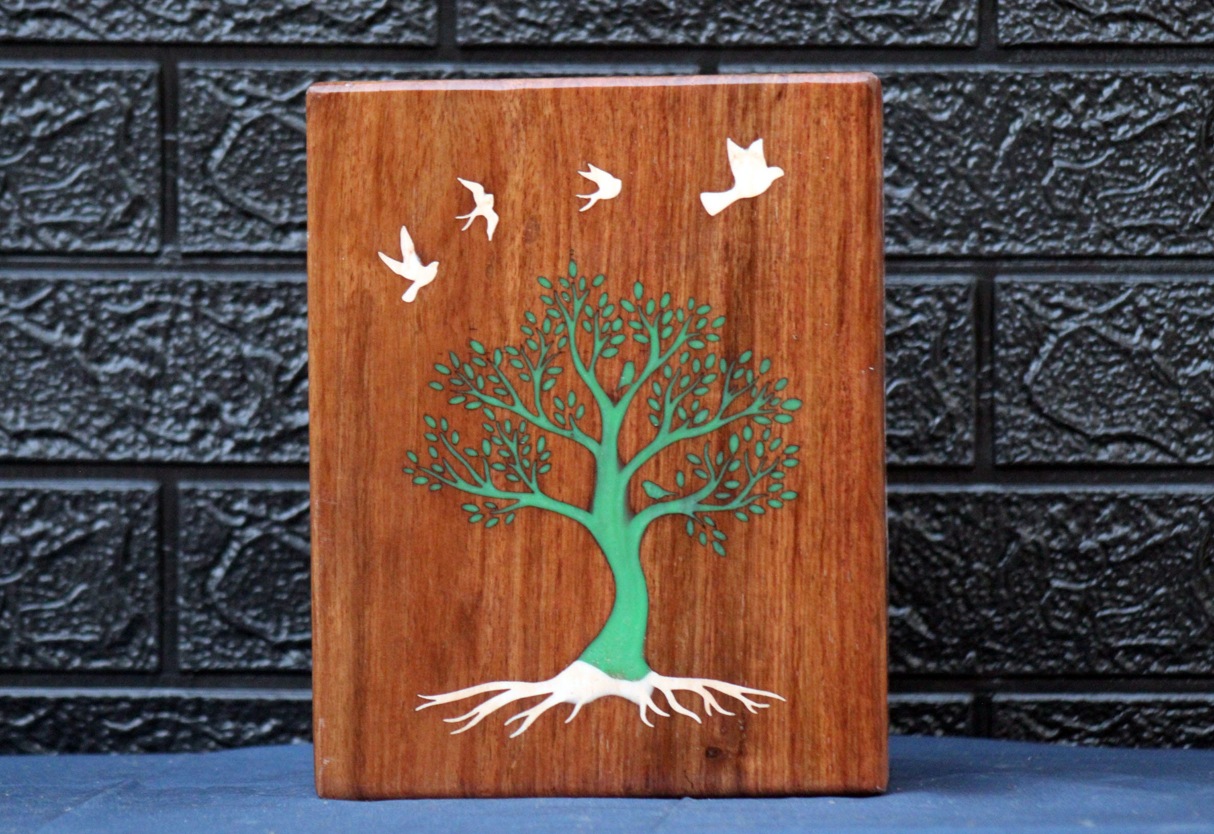 Rosewood & Resin Urn for Human Ashes Tree of Life Wooden Box ...