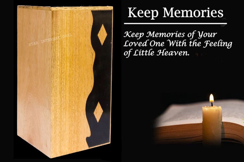 Resin and Mangowood Mix Cremation Urns for Human Ashes Adult, Burial ...