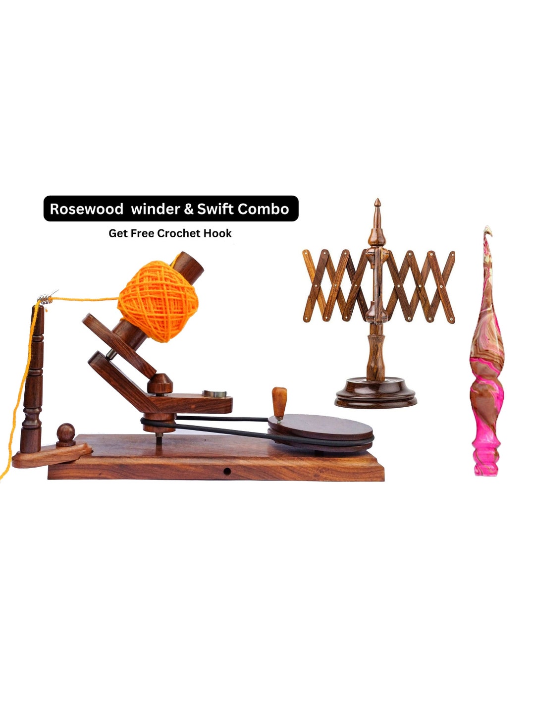 Handmade Wooden Yarn Winder and Swift - Large Wooden Yarn Winder for ...