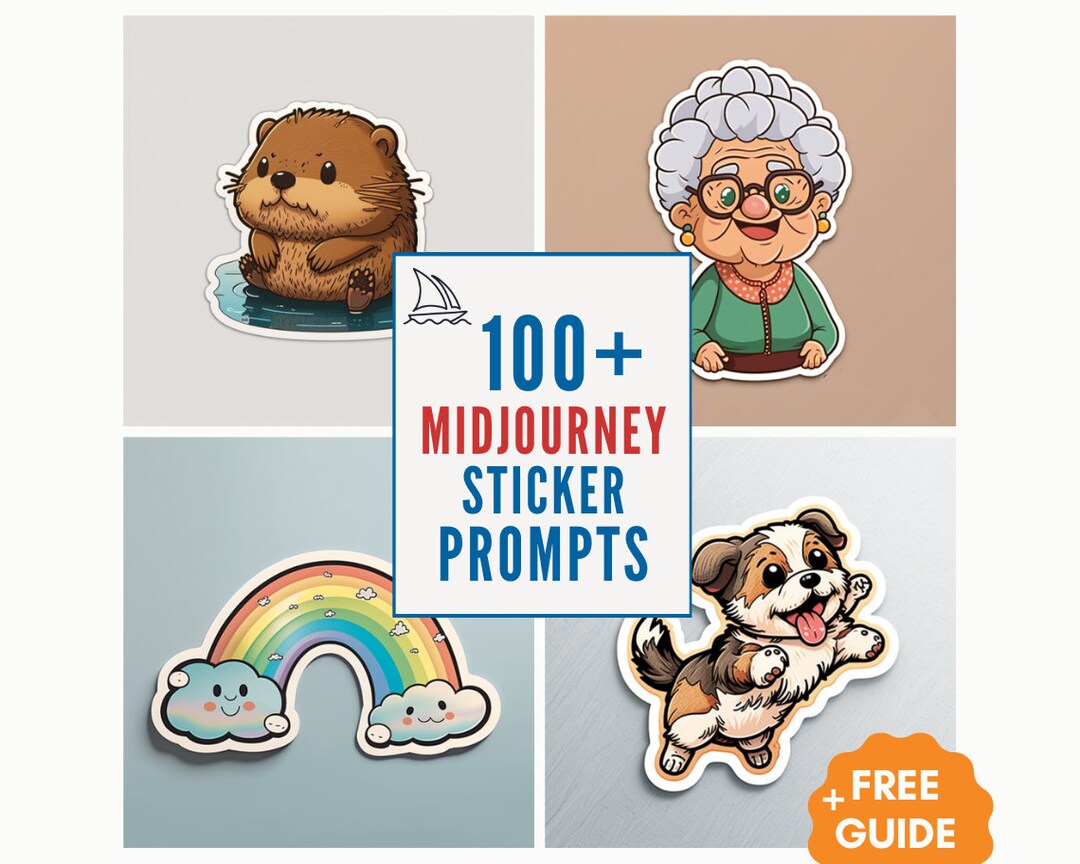 100 Cute Stickers Prompt Bundle, Professional Midjourney Prompts ...