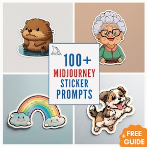 100 Cute Stickers Prompt Bundle, Professional Midjourney Prompts ...