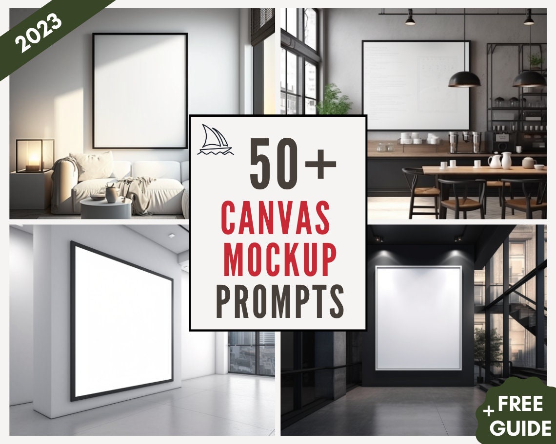 50 Canvas Mockup Prompt Bundle Midjourney Prompts 2023 - Etsy UK