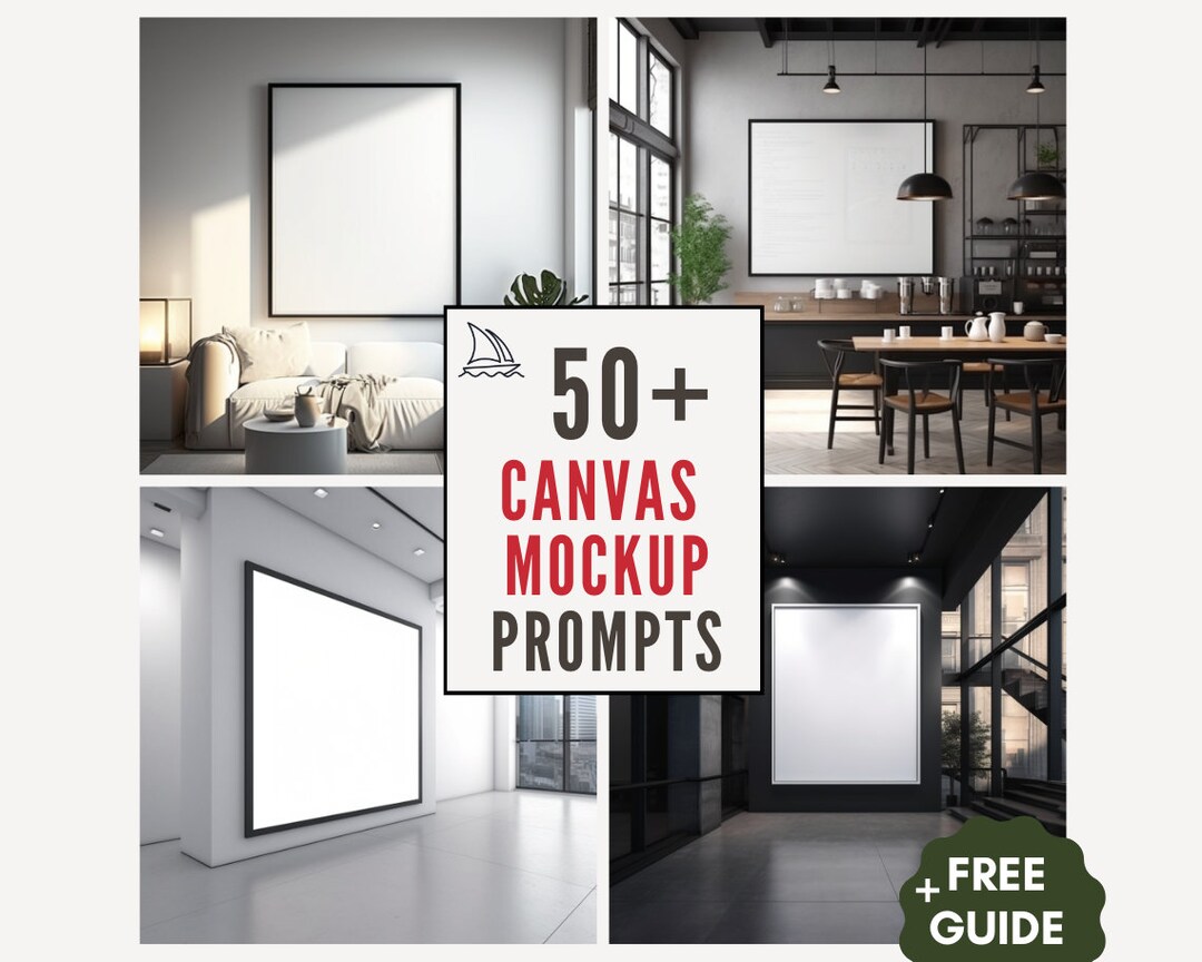 50 Canvas Mockup Prompt Bundle, Midjourney Prompts, Midjourney Art ...