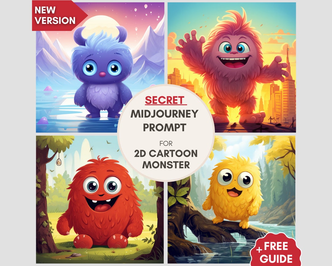 Professional Midjourney Prompt 2D Animated Monster, Midjourney Art, AI Art, Learn Midjourney ...