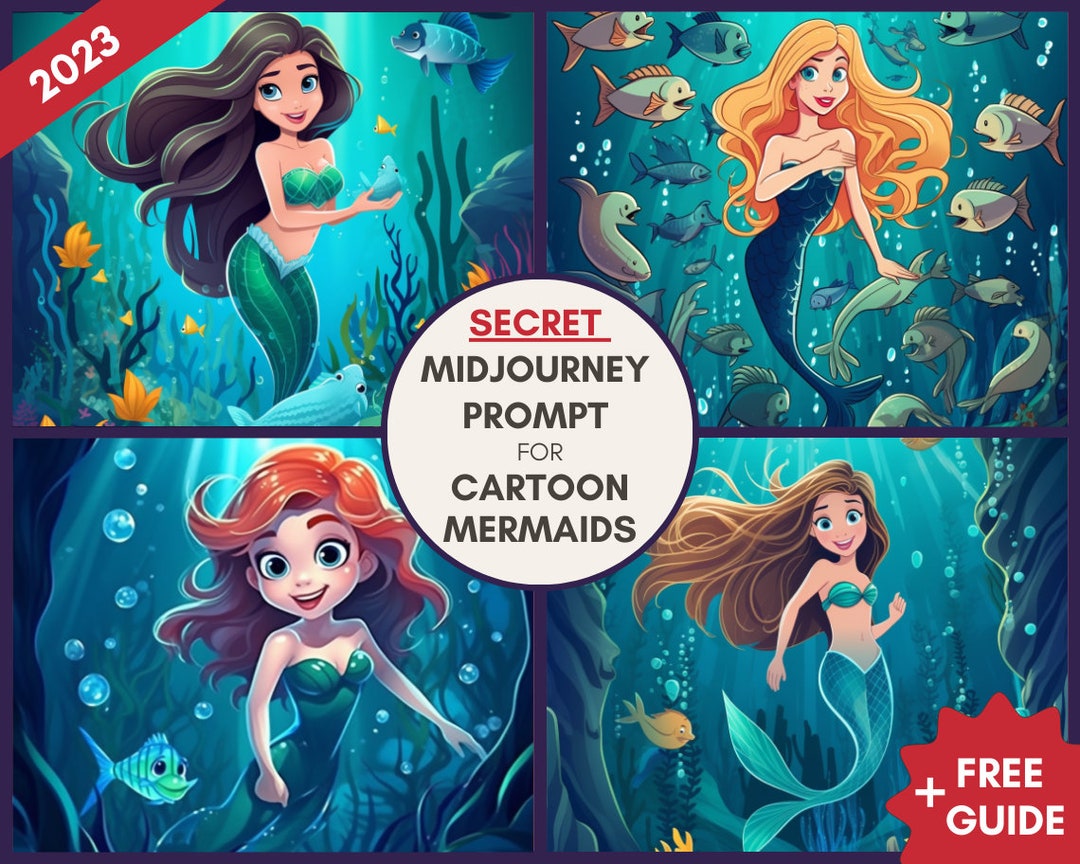 Professional Midjourney Prompt Cartoon Mermaid Prompt 2023 - Etsy
