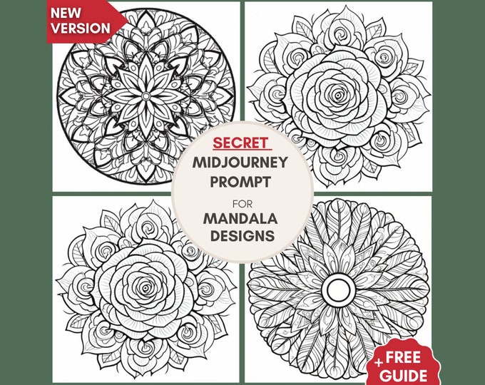 Midjourney Prompts for Coloring Page Mandala Theme Cute Midjourney ...