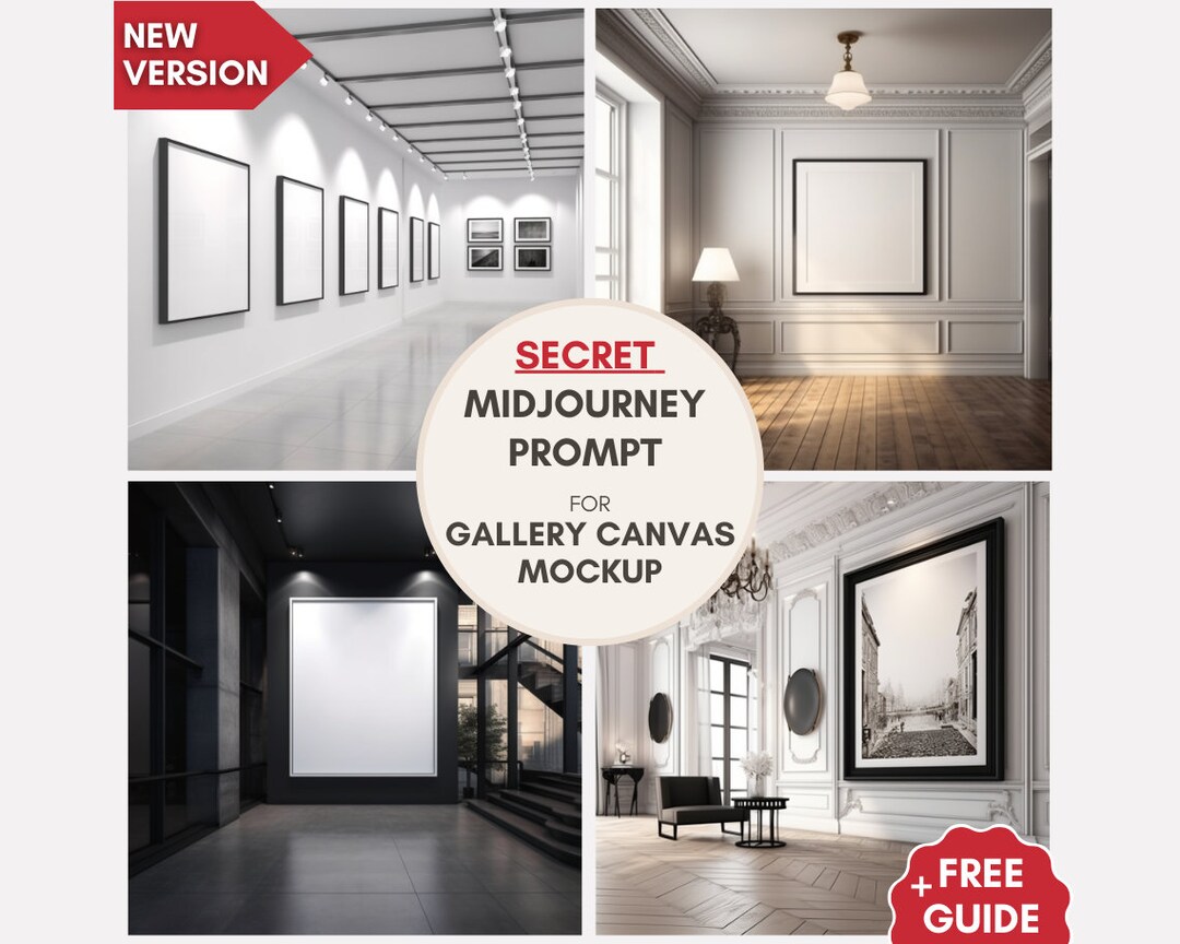 Gallery Canvas Mockup Midjourney Prompt, Midjourney Art, Commercial Use ...