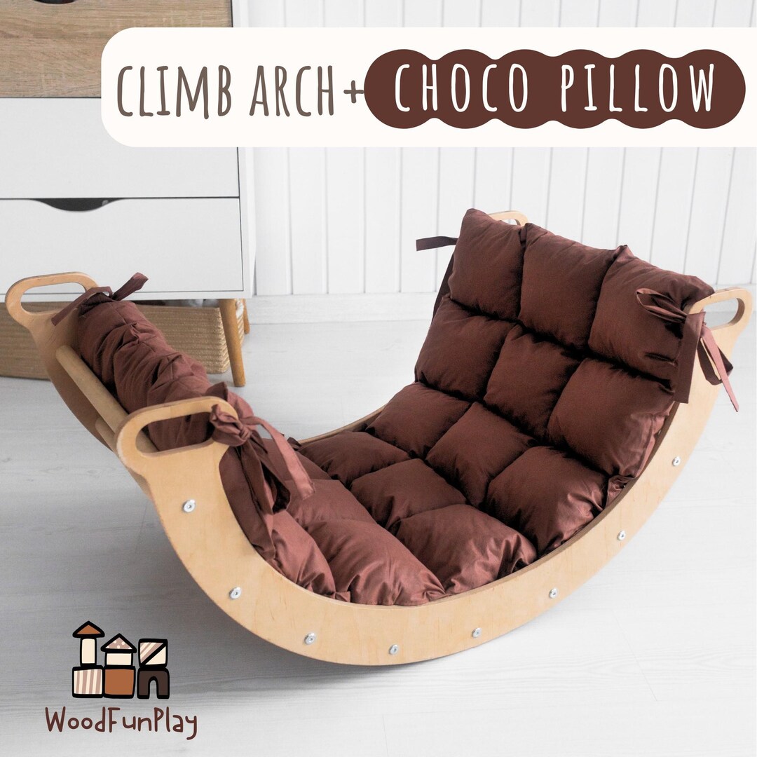 Arch Rocker Pillow Montessori Furniture Climber Bow Triangle Wippe Holz ...