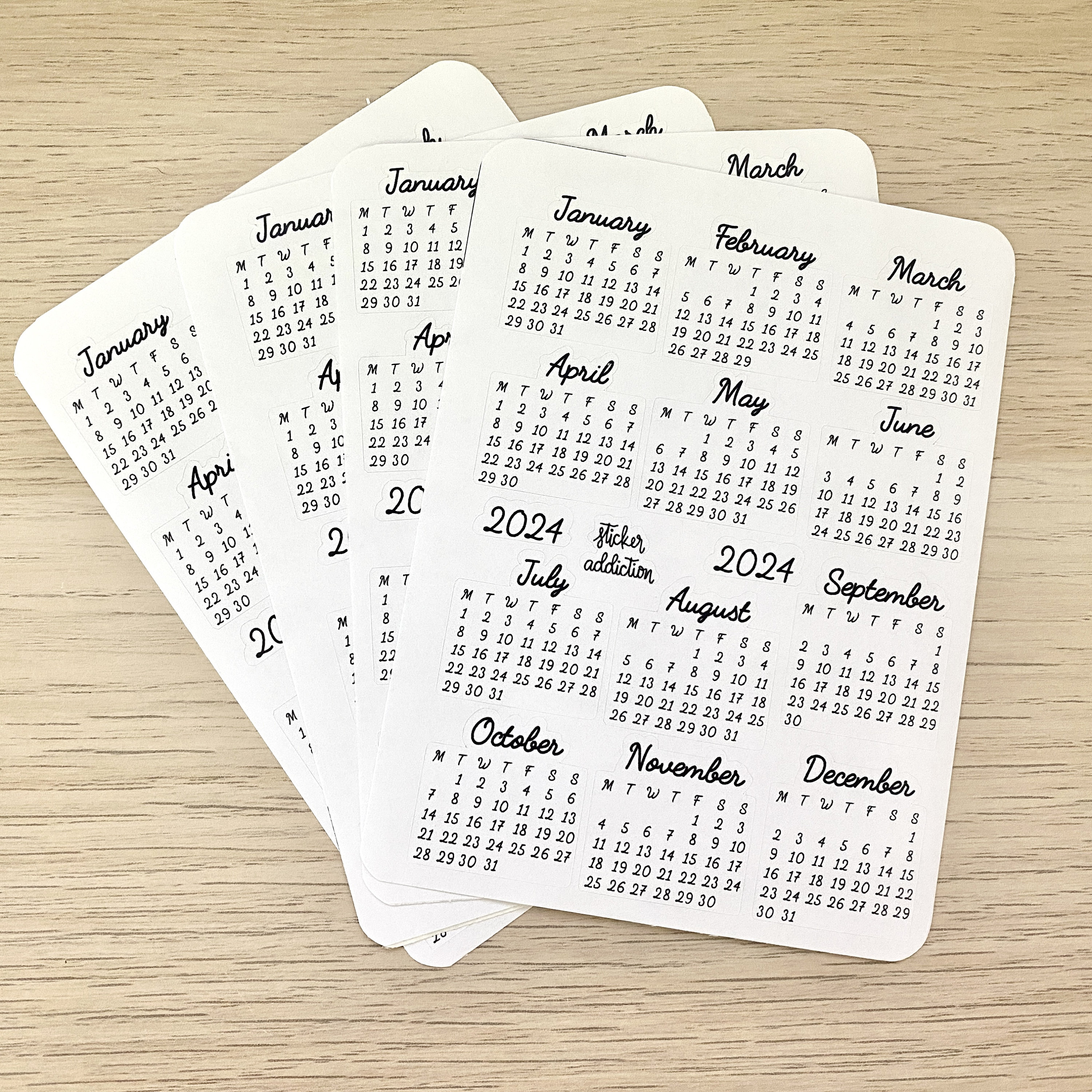 2024 Mini Calendar Sticker Sheet Bullet Journal BUJO - Etsy
