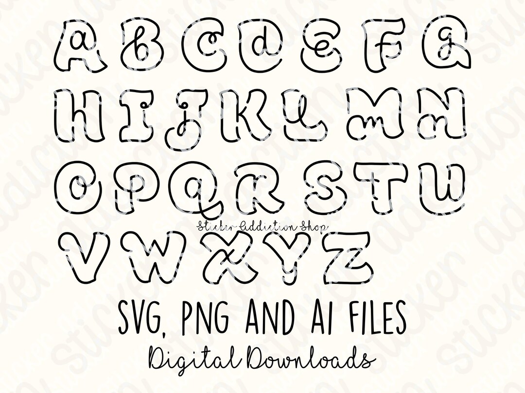 Single Line Alphabet | SVG Bundle, PNG, Ai Cut Files | Hand Drawn ...